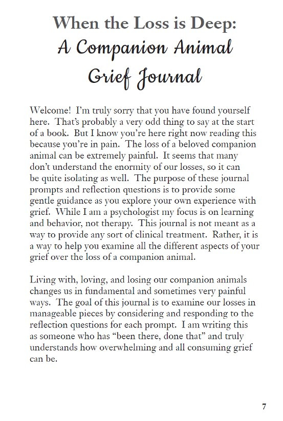 When the Loss is Deep: A Companion Animal Grief Journal