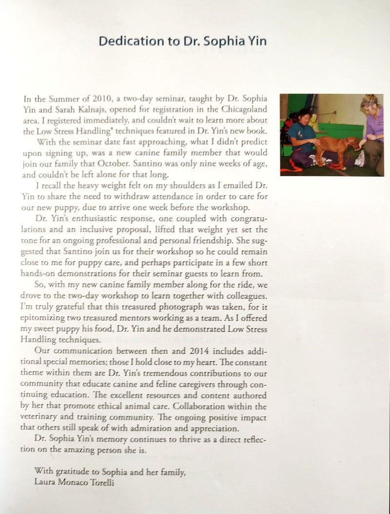 Dr. Sophia Yin's Low Stress Handling® and Behavior Modification of Dogs ...