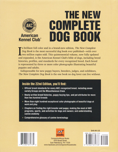 AKC The New Complete Dog Book, 22nd Edition - Dogwise