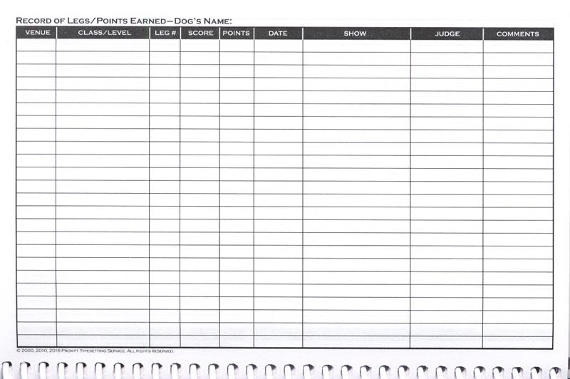Agility Competition Recordbook - Dogwise