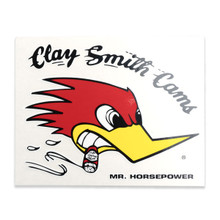 Medium Mr. Horsepower Decal - Cigar-Chomping Racing Woodpecker - Clay ...