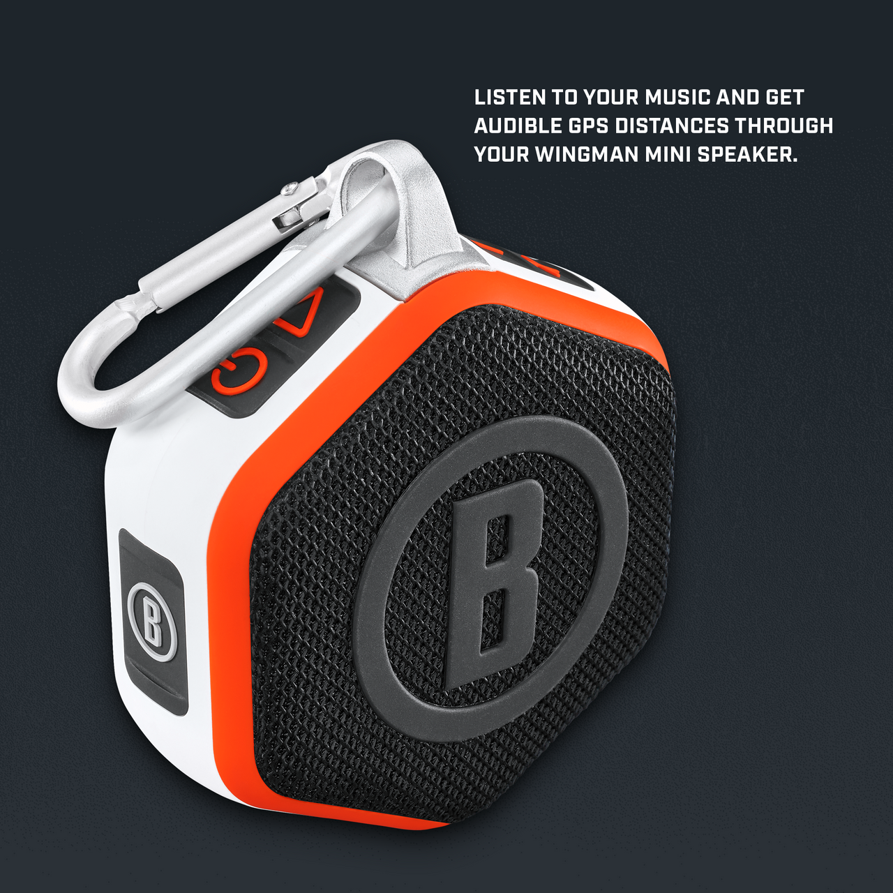 Wingman Mini Golf Speaker - Clip On Golf Speaker - Bushnell Golf