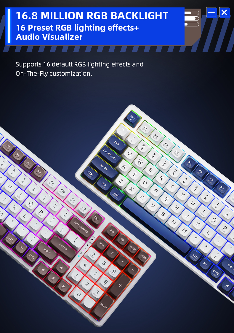 Thunderobot K98 Wired Gaming Keyboard White Orange RGB