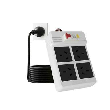 SAFEMORE RCD Extension Lead With 3M Cable 4 Gang 3680W White