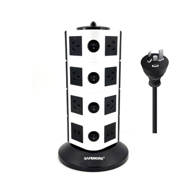 SAFEMORE 4 Level Power Board 14 Outlets 2x USB-A 2x USB-C