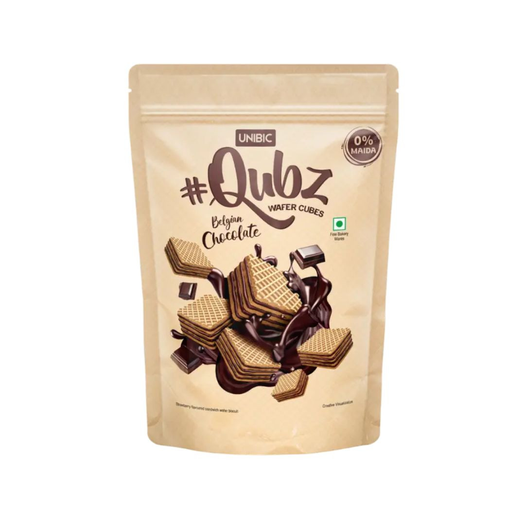 Unibis Qubz Belgian Chocolate Wafer Cube, 180G | SubziCart