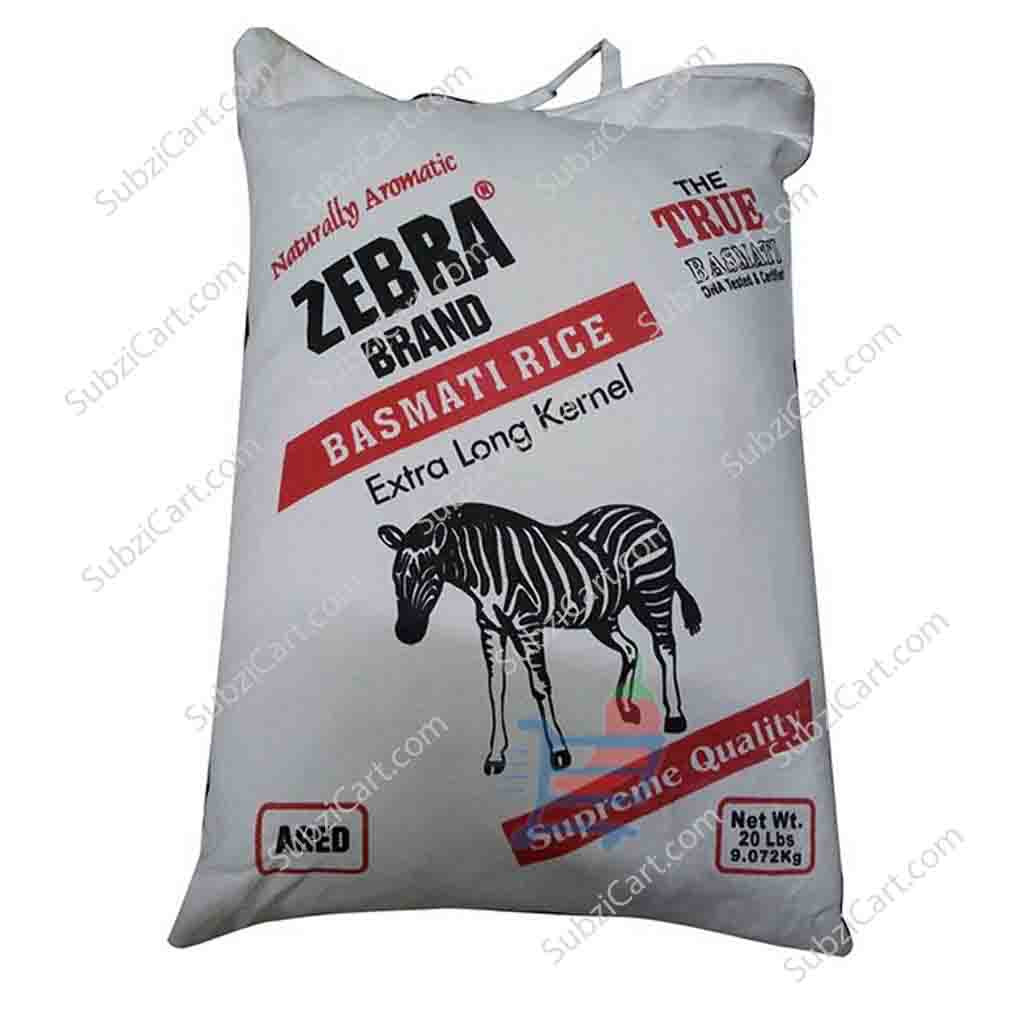 Zebra Basmati Rice, 20 Lb - SubziCart
