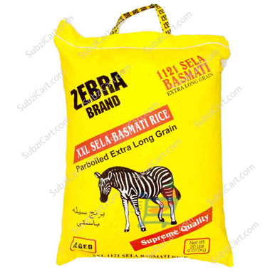 Zebra 1121 Sela Basmati Rice, 20 Lb - SubziCart