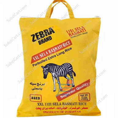 Zebra XXL Sela Basmati Rice, 40 Lb - SubziCart
