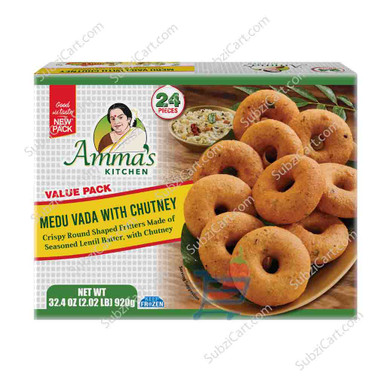 Ammas Kitchen Medu Vada With Chutney Frozen , 920 Grams - SubziCart