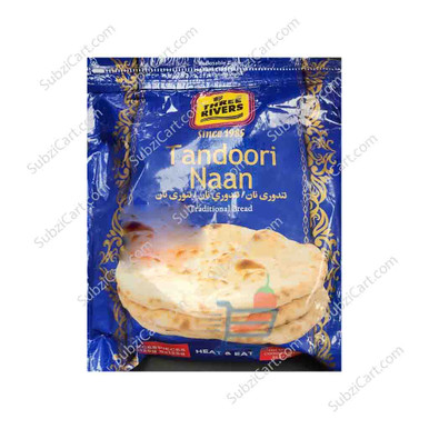 Three Rivers Tandoori Naan Frozen, 14 Pc, 1750 Grams - SubziCart
