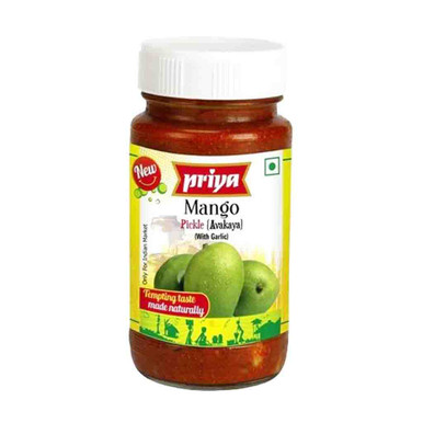 Priya Mango Pickle With Garlic, 300 Grams - SubziCart