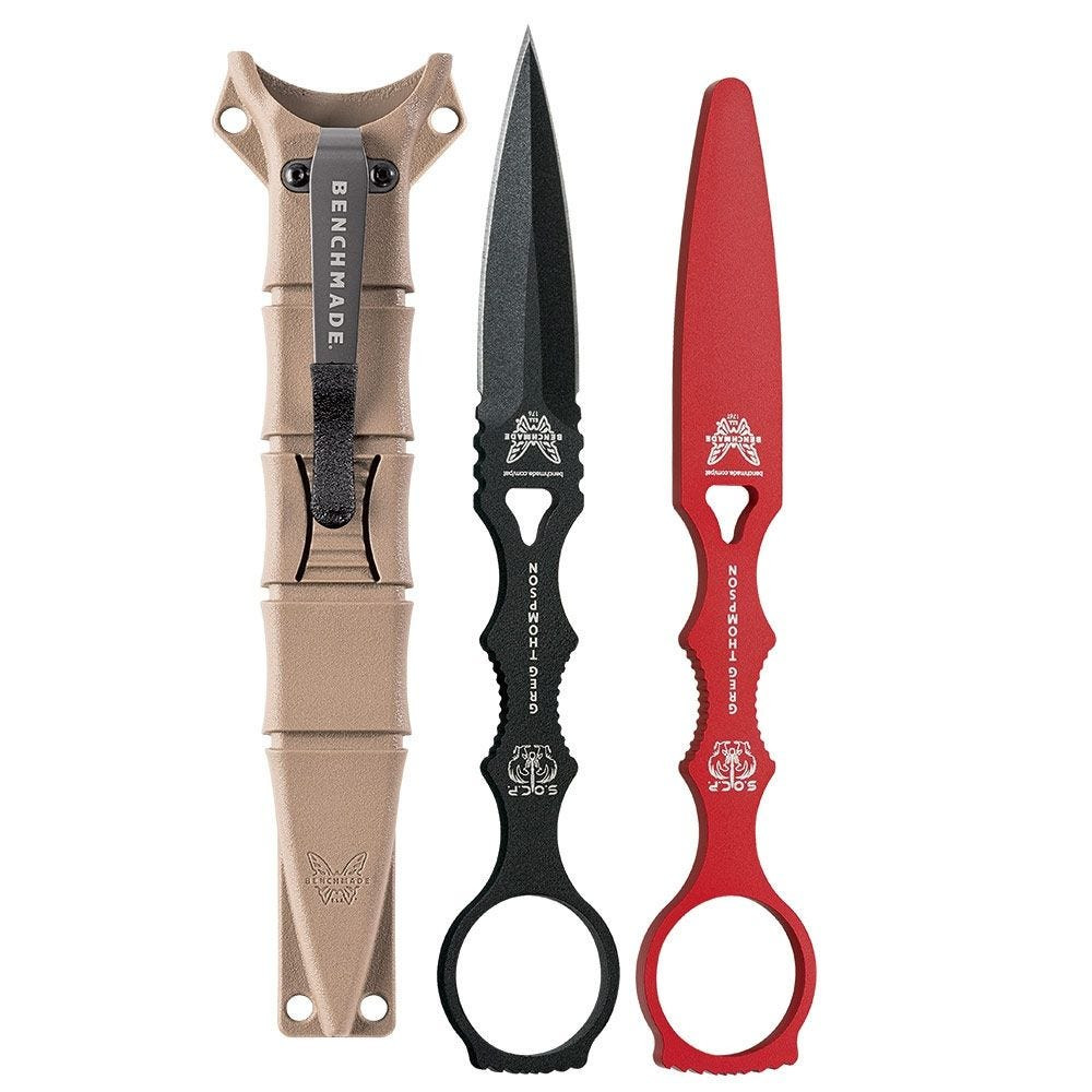 Benchmade SOCP Dagger Knife w/ Red Trainer Blade 176BKSN-COMBO - Jacob ...