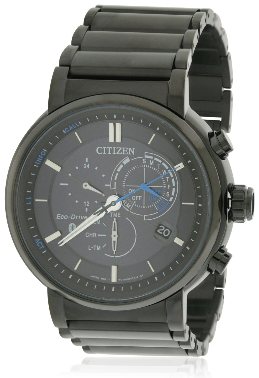 Citizen Eco-Drive Proximity Perpetual Black Chronograph Mens Watch ...
