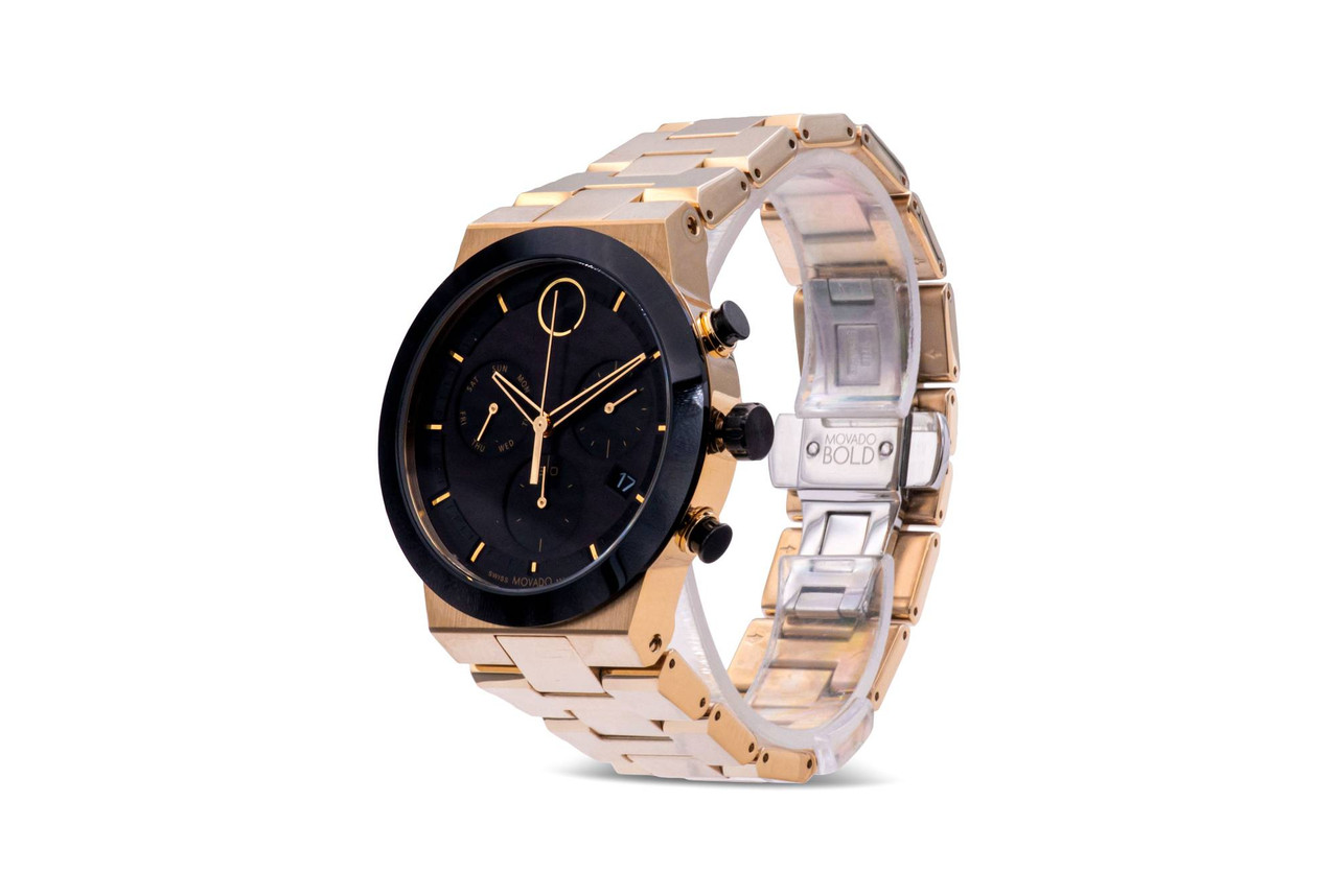 Movado Bold Fusion Chronograph Gold-Tone Mens Watch 3600858 - Jacob ...