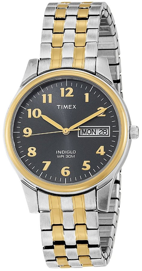 Timex Mens Classic Two-Tone Expansion Stainless Steel Watch T26481 ...