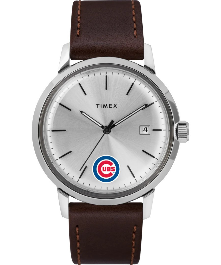 TIMEX Marlin Automatic 40mm Chicago Cubs Leather Mens Watch TW2U93300 ...