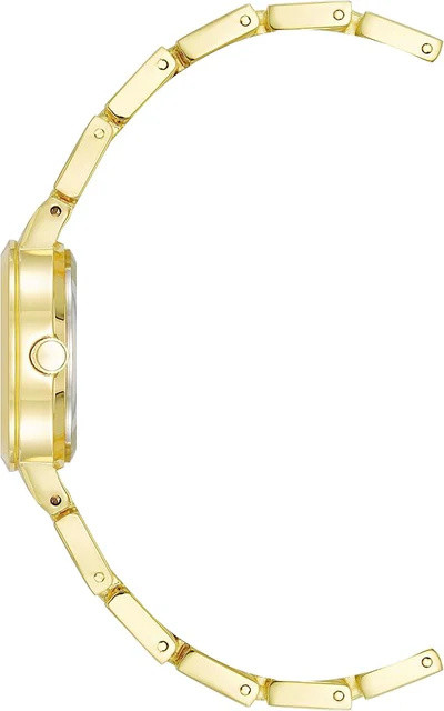 Anne Klein Petite Gold-Tone Diamond Dial Champagne Sunray Ladies Watch ...
