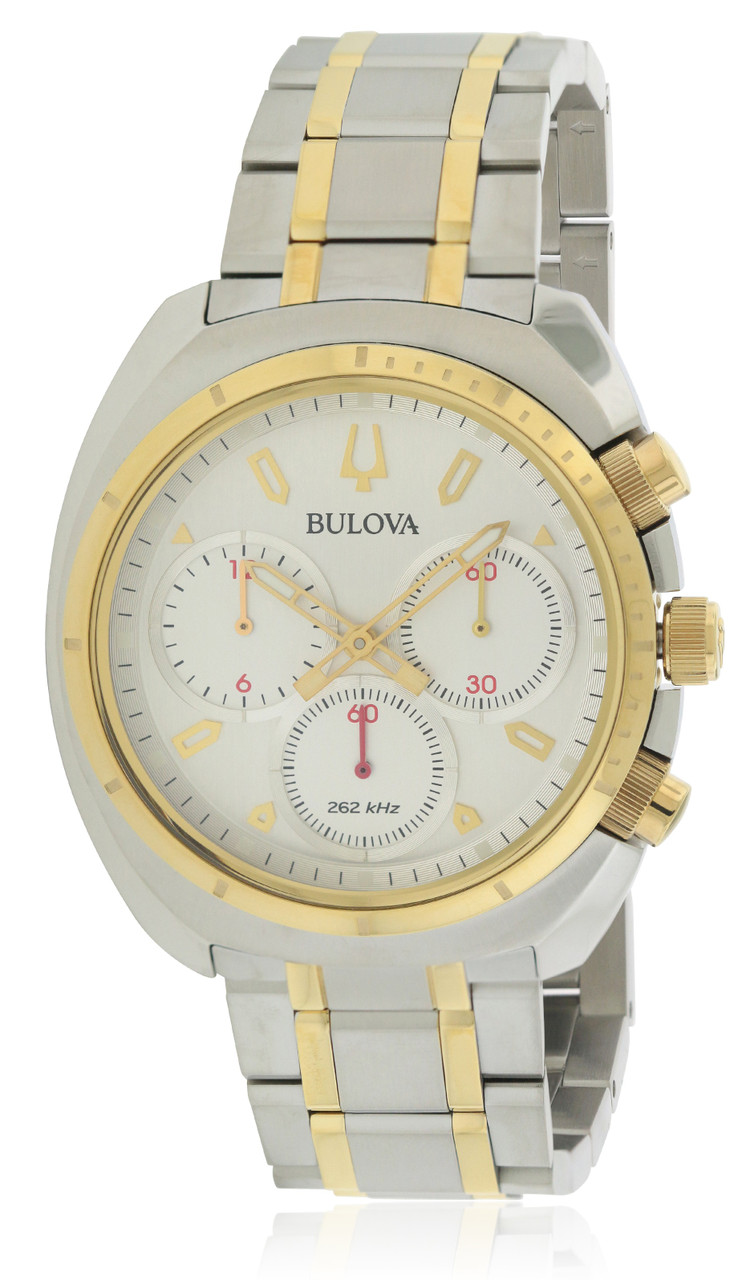 Bulova Two-Tone Stainess Steel Chronograph Mens Watch 98A157 - Jacob ...