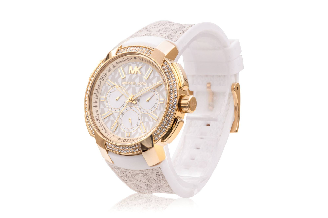 Michael Kors Sidney Multifunction Vanilla PVC Ladies Watch MK7221 ...