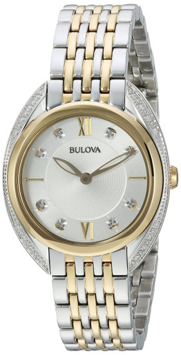Bulova Diamond Two-Tone Ladies Watch 98R229 - Jacob Time Inc