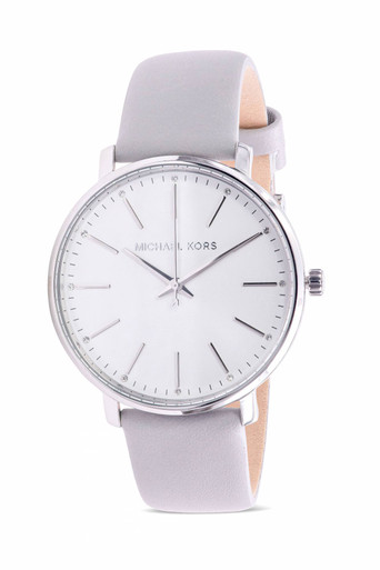 Michael Kors Pyper Grey Leather Ladies Watch MK2797 - Jacob Time Inc