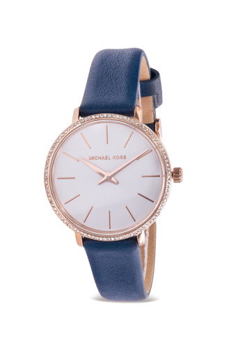 Michael Kors Pyper Blue Leather Crystal Ladies Watch MK2804 - Jacob ...