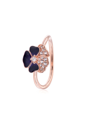 Pandora Moments Deep Purple Pansy Flower Ring 180764C01-56 - Jacob Time Inc