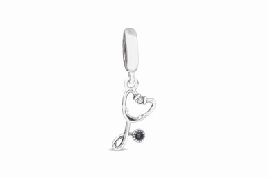 PANDORA Stethoscope Heart Dangle Charm 799072C01 - Jacob Time Inc