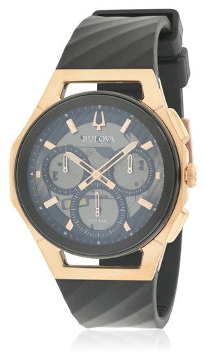 Bulova Curv Chronograph Rubber Mens Watch 98A185 - Jacob Time Inc