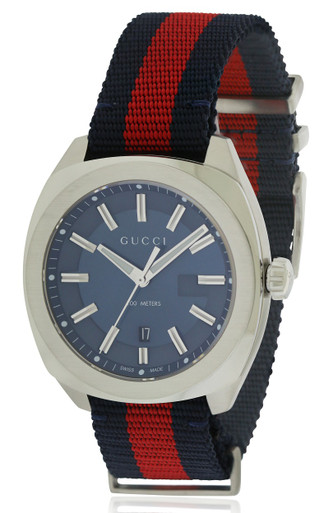 Gucci Blue-Red-Blue Web Nylon Mens Watch YA142304 - Jacob Time Inc