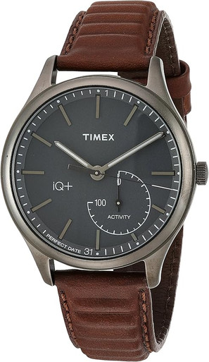 TIMEX IQ+ Move Activity Tracker Brown Leather Mens Smartwatch TW2P94800 ...