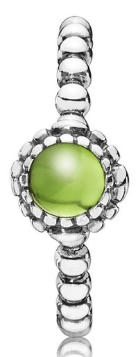PANDORA Birthday Blooms Ring - August - Peridot - Jacob Time Inc