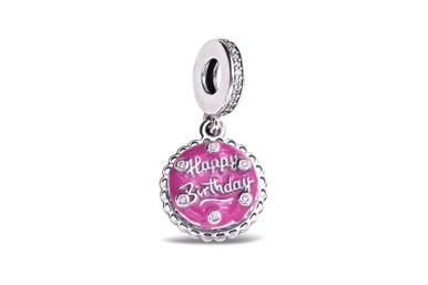 Pandora - Pink Birthday Cake Dangle Charm - 798888C01 - Jacob Time Inc