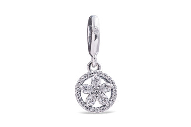 PANDORA Sparkling Snowflake Circle Dangle Charm 799222C01 - Jacob Time Inc
