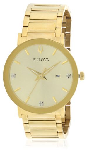 Bulova Modern Gold-Tone Stainless Steel Mens Watch 97D115 - Jacob Time Inc