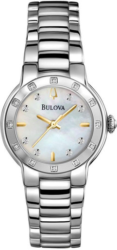 Bulova Diamond Accent Stainless Steel Ladies Watch 96R173 - Jacob Time Inc