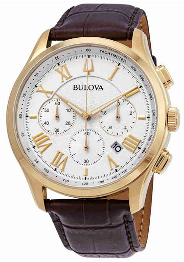 Bulova Wilton Chronograph Leather Mens Watch 97B169 - Jacob Time Inc