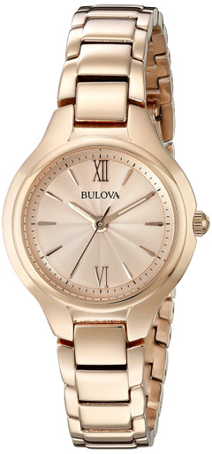 Bulova Classic Rose Gold-Tone Stainless Steel Ladies Watch 97L151 ...