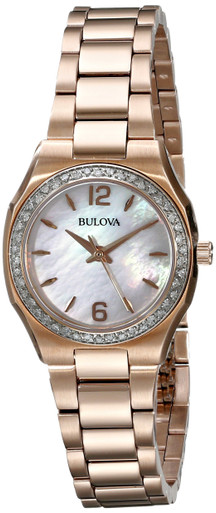 Bulova Diamond Gallery Rose Gold-Tone Ladies Watch 98R205 - Jacob Time Inc