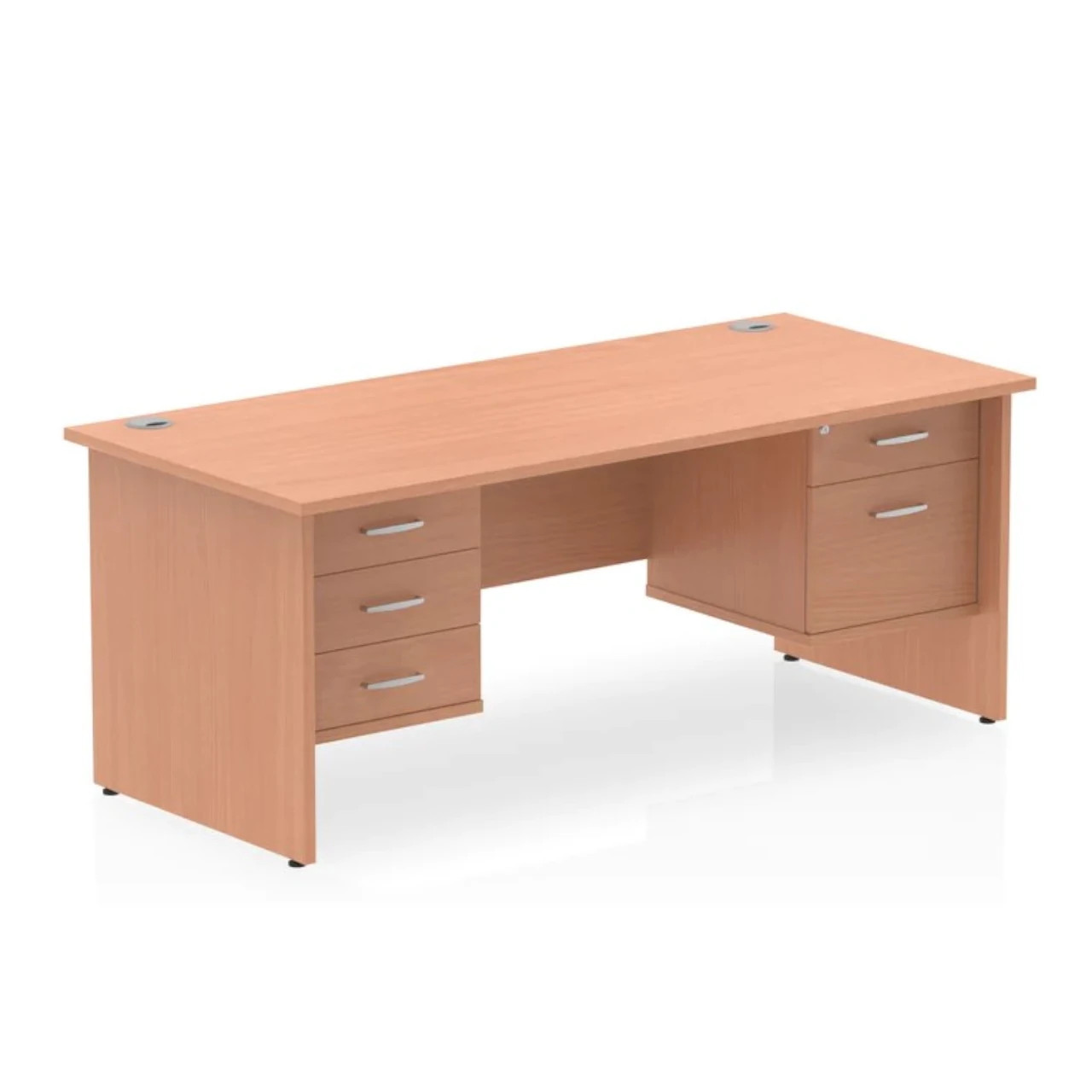Impulse Panel End Desk with Fixed Pedestal
