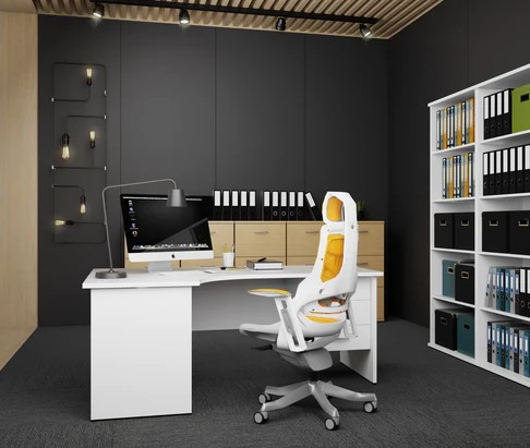 Impulse Panel End Crescent Desk Workstation