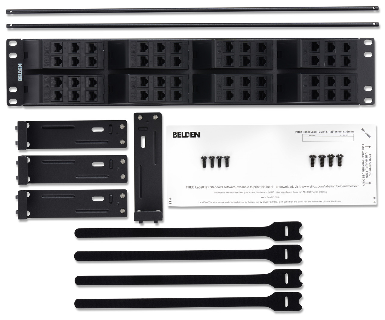 Belden 10GX KCON Cpl PP AngFlex 48 2U - 10GX KeyConnect Coupler Patch ...