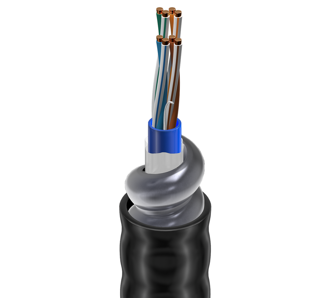 Belden 121700A - DataTuff® Cat 5e, 4 Bonded-Pr #24 Sol BC, PO Ins, PVC ...