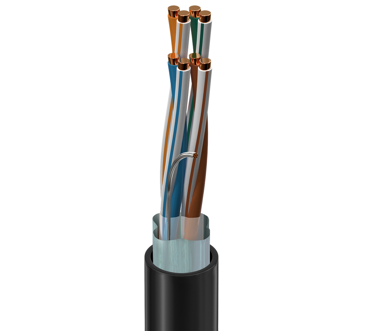 Belden 7929A - DataTuff® Cat 5e, 4 Bonded-Pr #24 Sol BC, PO Ins, OS ...