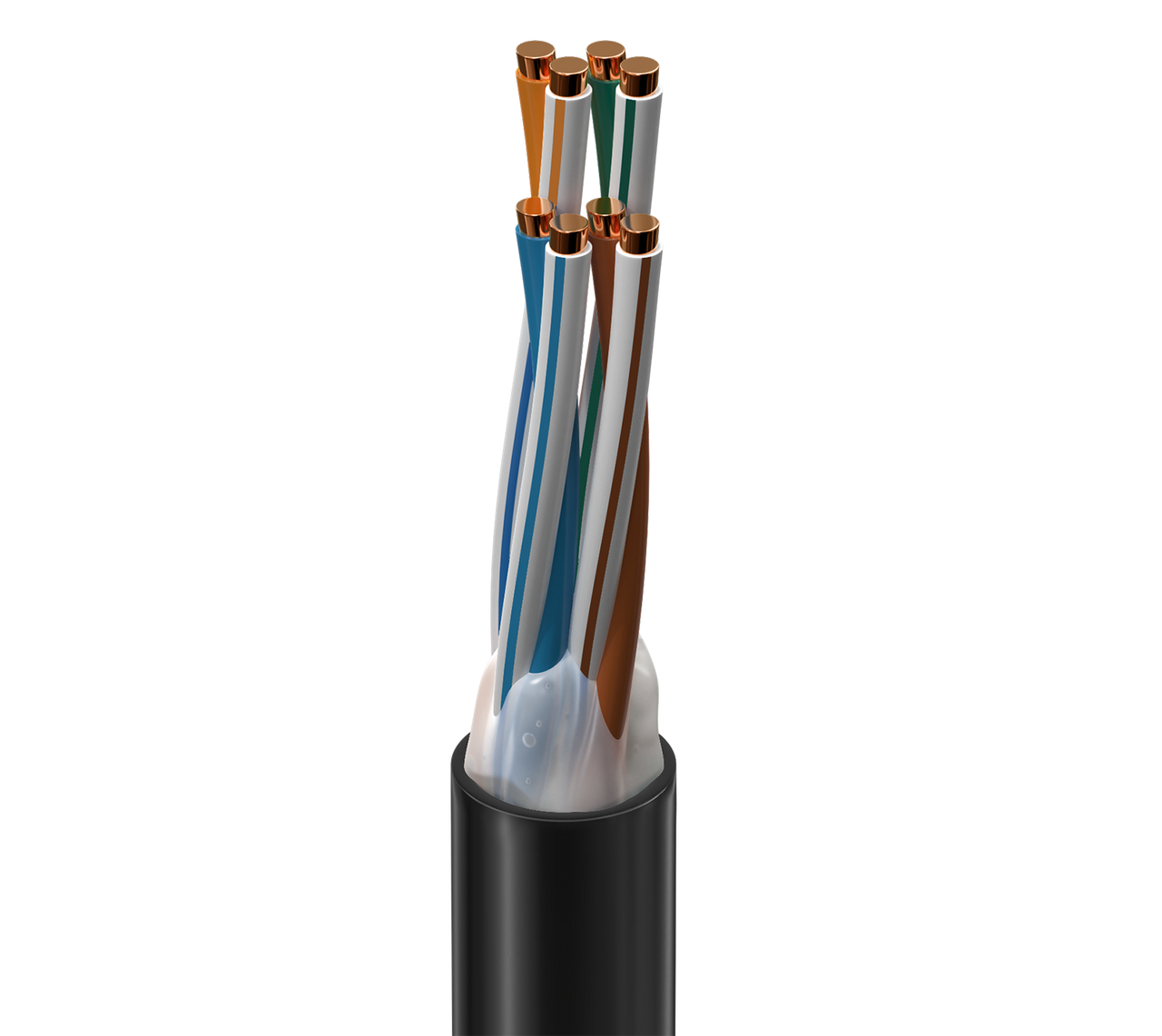 Belden 7934A - DataTuff® Cat 5e, 4 Bonded-Pr #24 Sol BC, PO Ins, PE Jkt ...