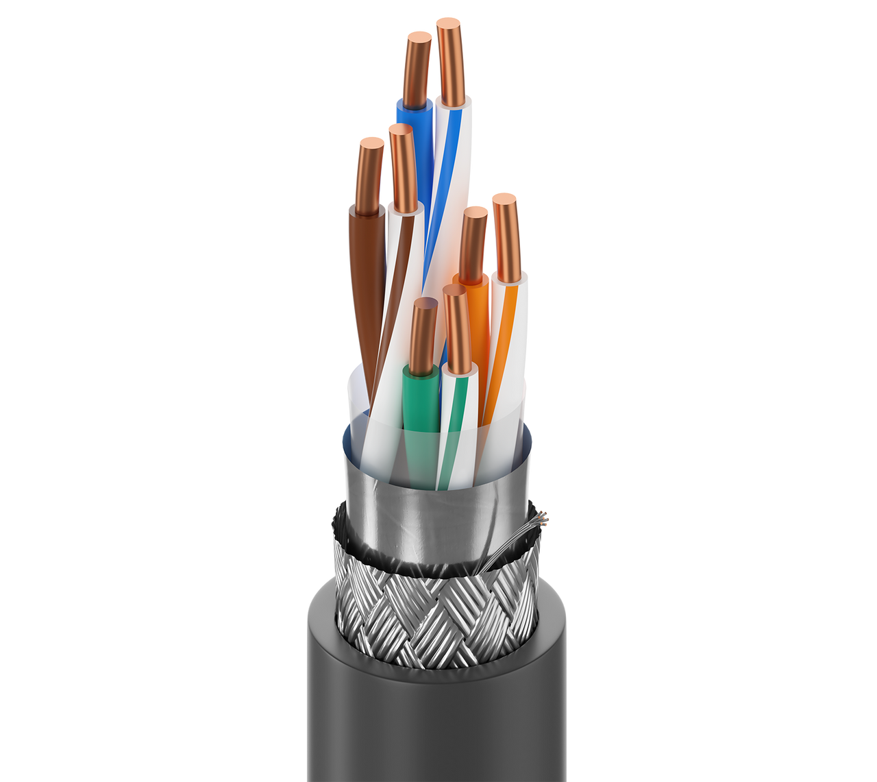 Belden 7957A - DataTuff® Cat 5e, 4 Bonded-Pr #24 Sol BC, PO Ins, OS+TC ...