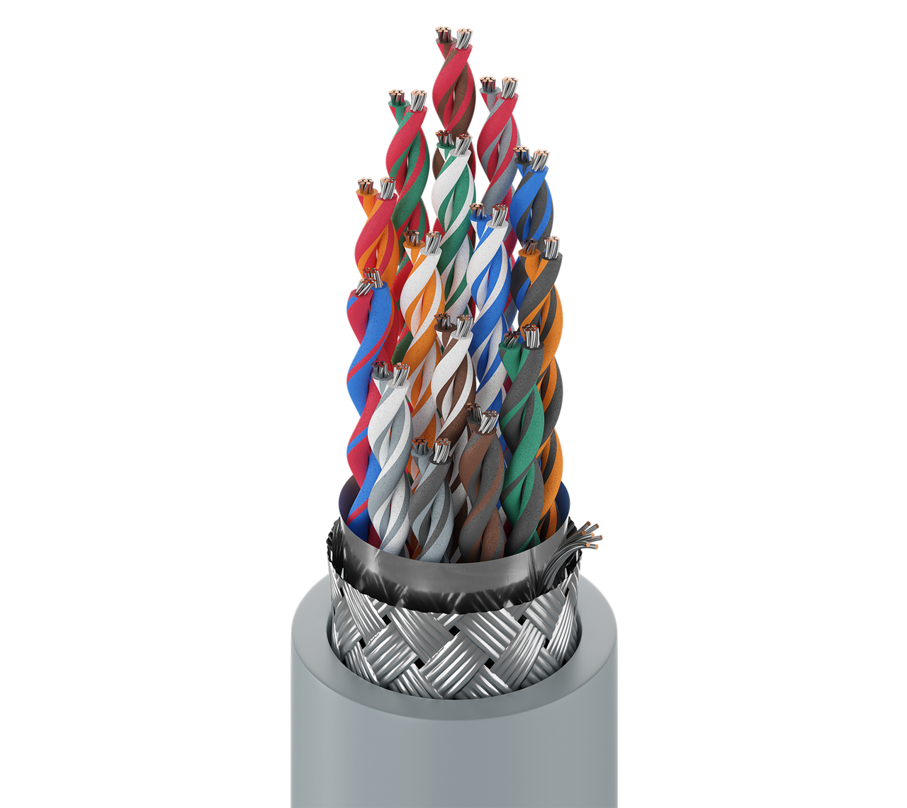 Belden 8115 - RS232/422 Low Cap, #24-15pr, FPO, O/A Foil+Braid, PVC Jkt ...