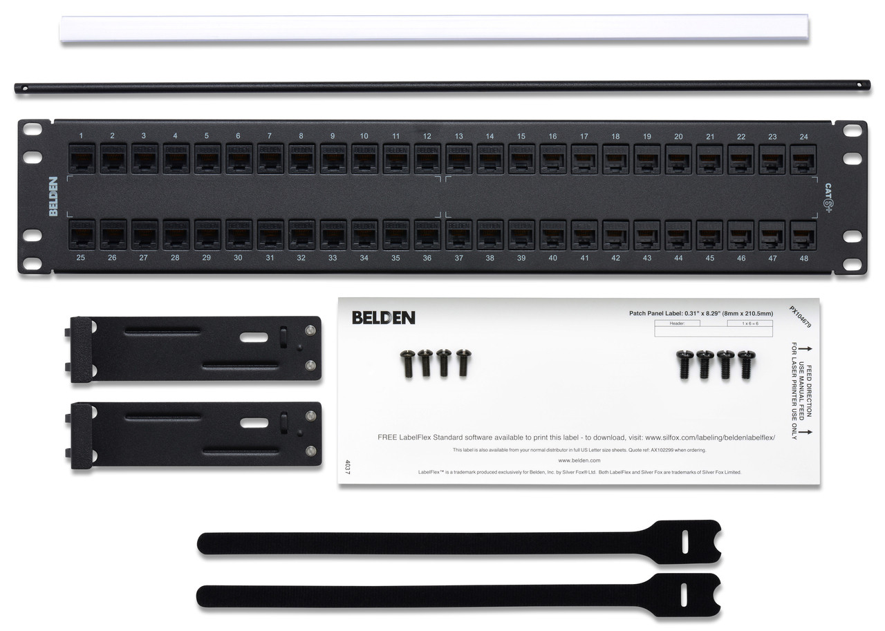 Belden CAT 6 KCONN Coupler PP 48 2U - CAT 6 KeyConect Coupler Patch ...