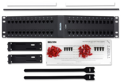 Belden CAT 6 Angled PP 48 2U - CAT 6 Angled Patch Panel, 48 Port, 2U